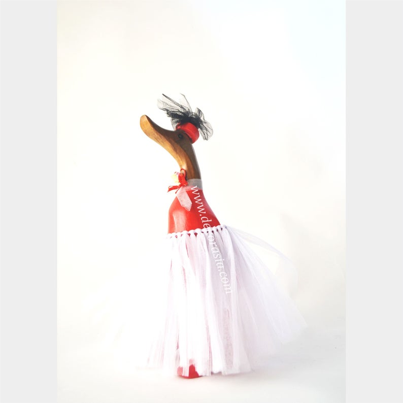Barbie Style Red, duck craft, bamboo duck, duck decoration, bamboo ...